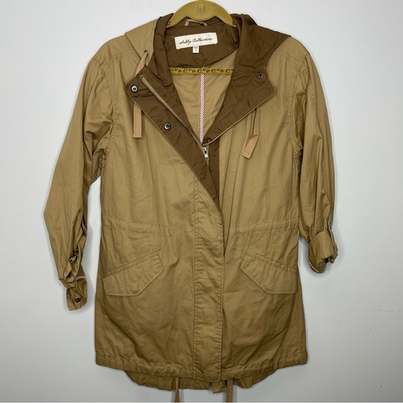 Sebby | Jackets & Coats | Sebby Collection Tan Hooded Zip Front Roll ...